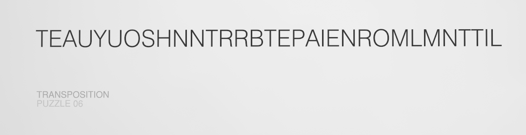 TRANSPOSITION PUZZLE 06【Cypher編】 - Security Akademeia【セキュリティアカデメイア】